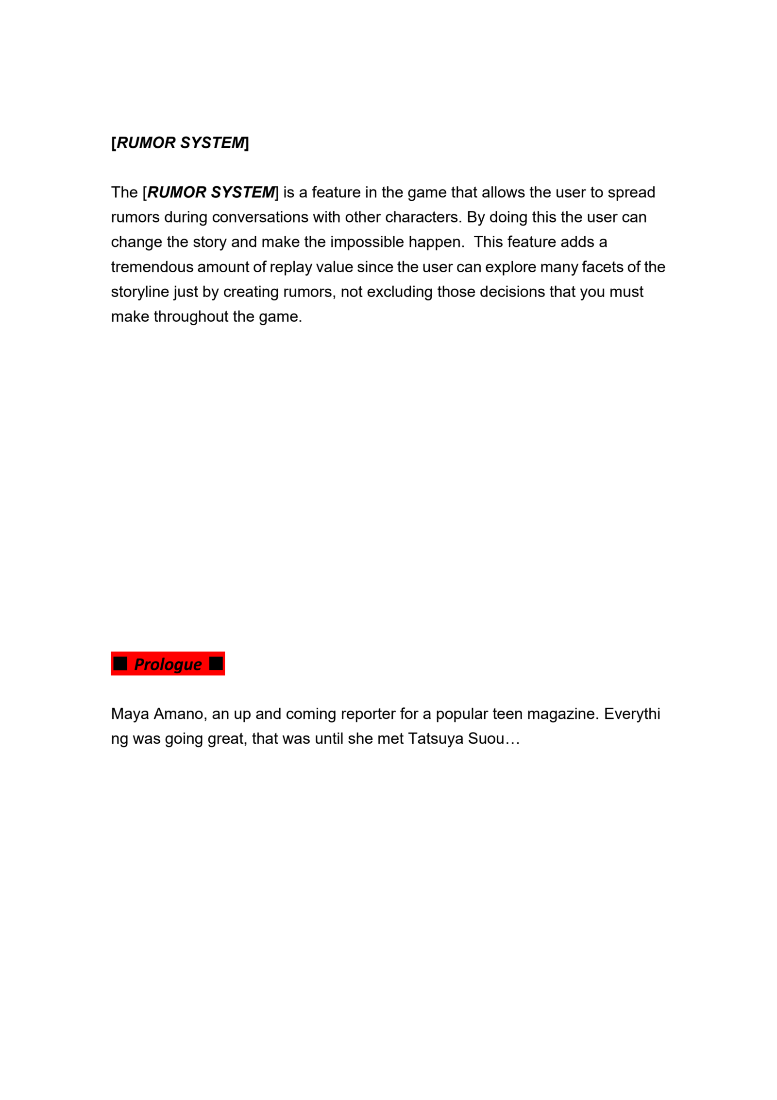 Persona 2 Pitch Document | Video Game History Foundation